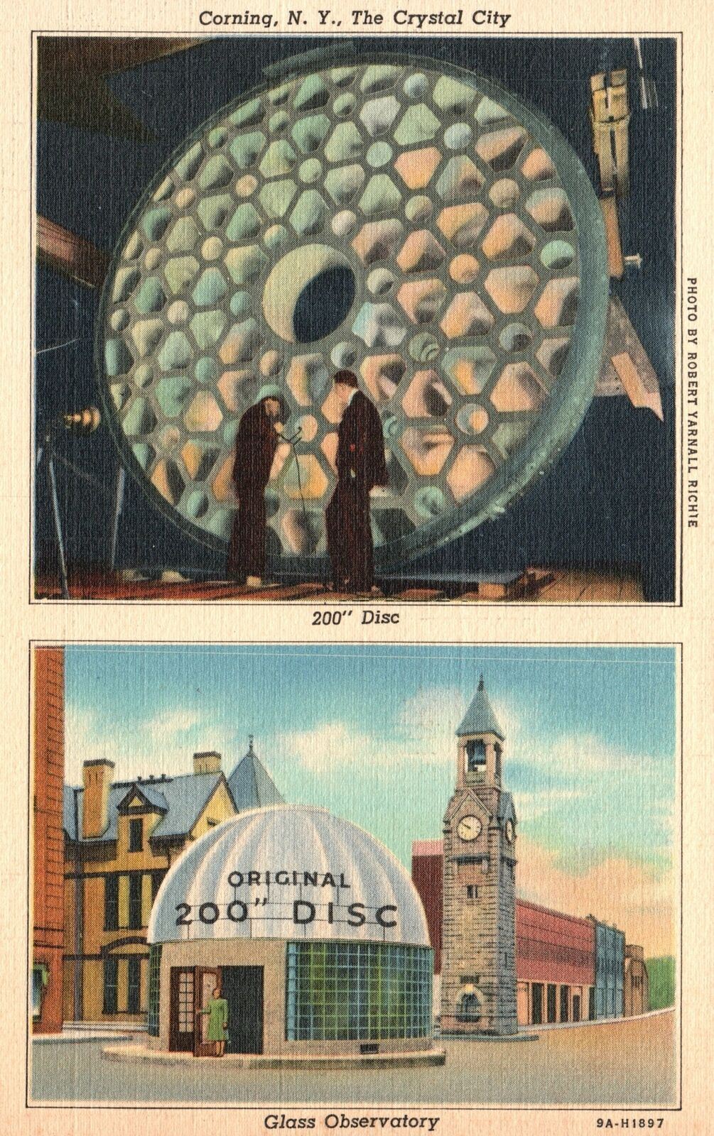 Vintage Postcard Crystal City Glass Observatory Telescope Disk Corning ...