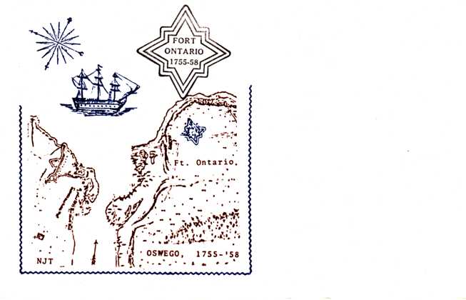 Map of Fort Ontario near Oswego NY, New York on Lake Ontario | United ...