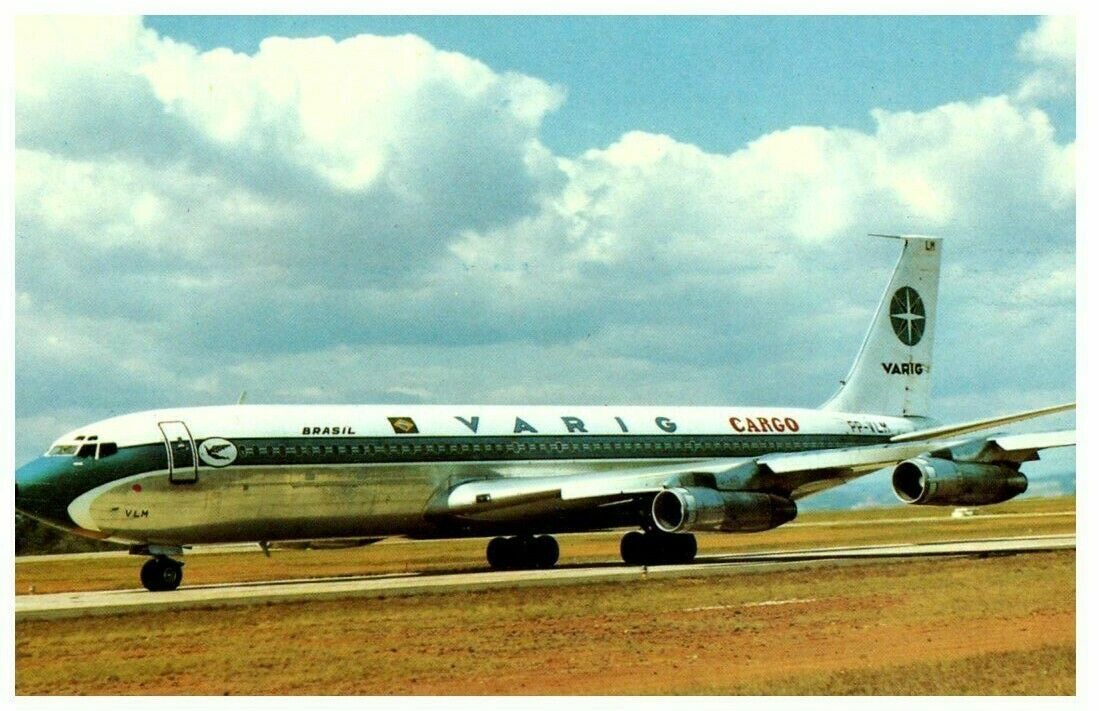 Varig Cargo Boeing 707 324C at Viracopos 1984 Airplane Postcard | Other ...