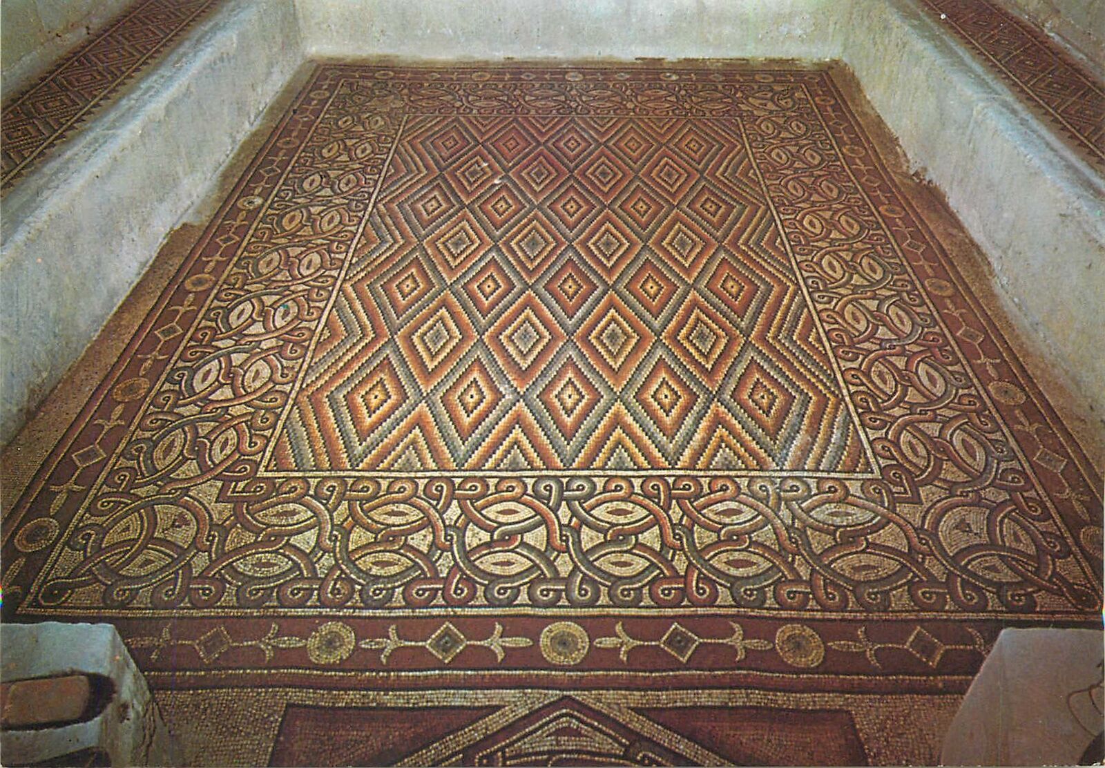 Israel Postkarte Jericho mosaic guest room floor Hisham Palace | Asia & Middle East - Israel ...