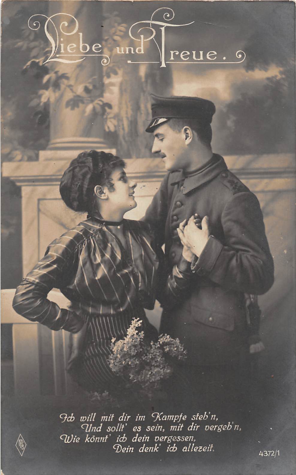BG4127 couple liebe und treue soldier girl germany military militaria ...