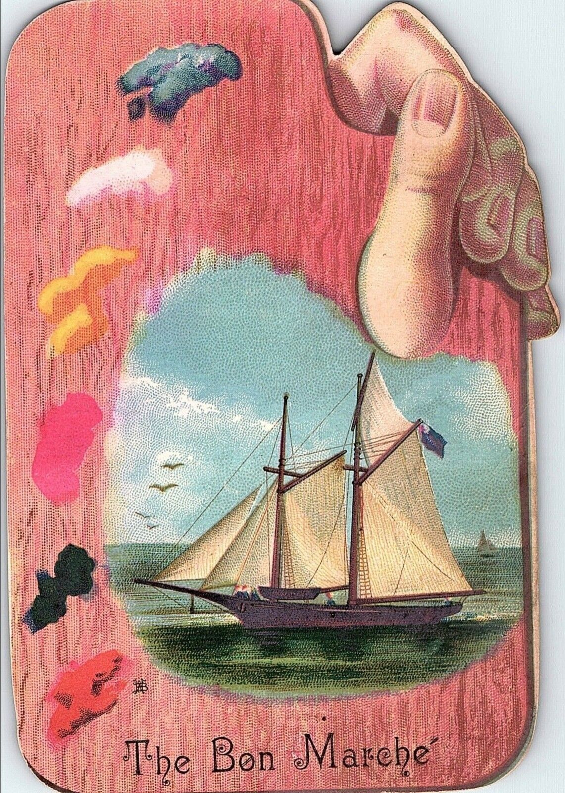 1880's Cincinnati Bon Marche Department Store Die Cut Palette Trade ...