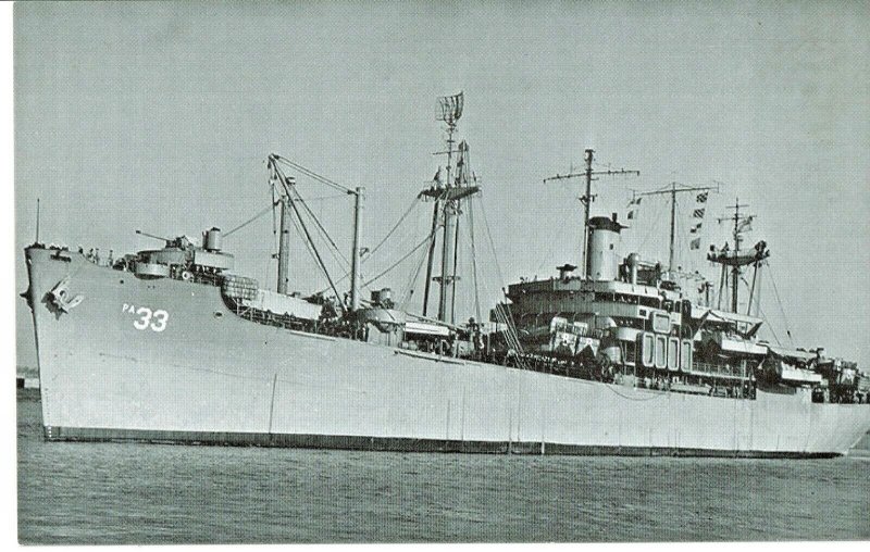 USS Bayfield APA-33 postcard US Navy Attack Transport Ship Used During ...