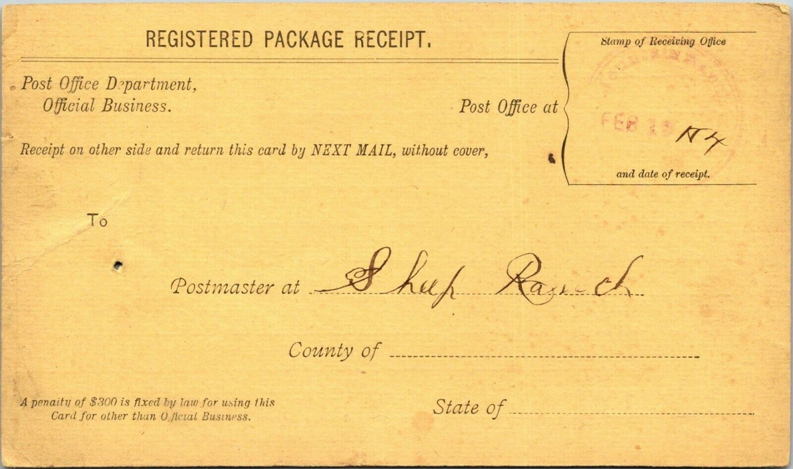 Vintage Registered Package Receipt | Other / Unsorted, Postcard ...