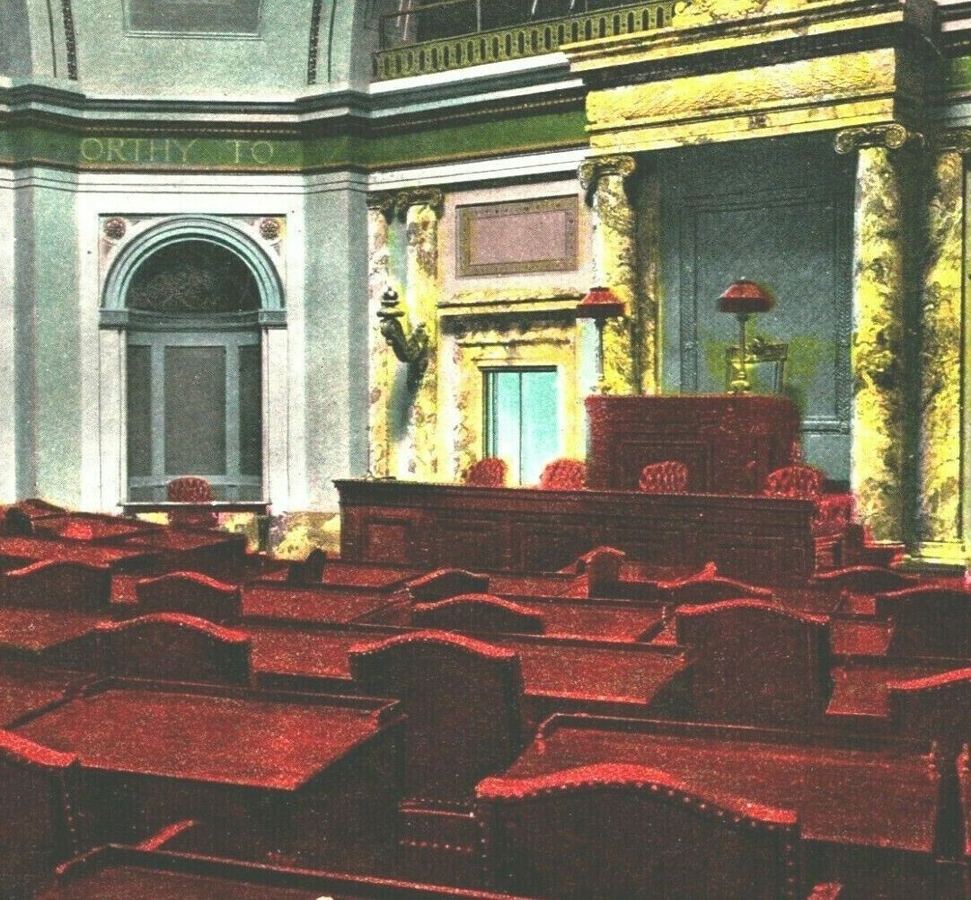 Minnesota Staat Capitol Senate Chambers Innenraum 1910s Postkarte Unp ...