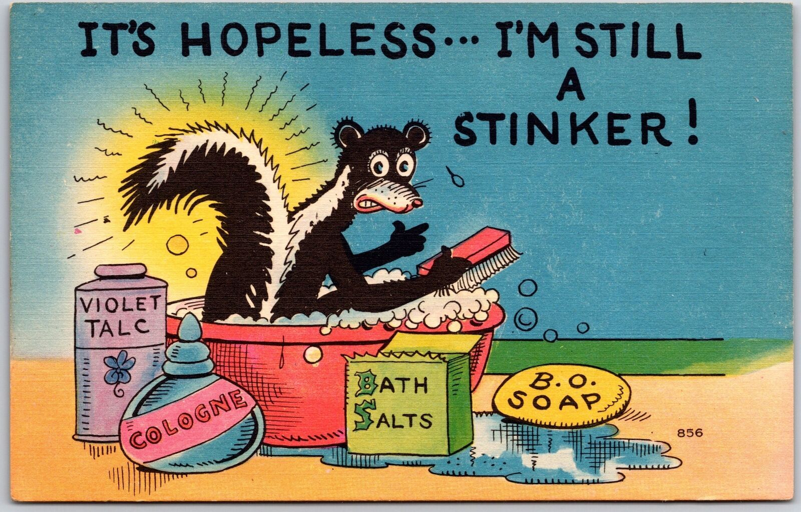 Sad Squirrel Washed Up "It's Hopeless I'm Still A Stinker" Comic Card ...