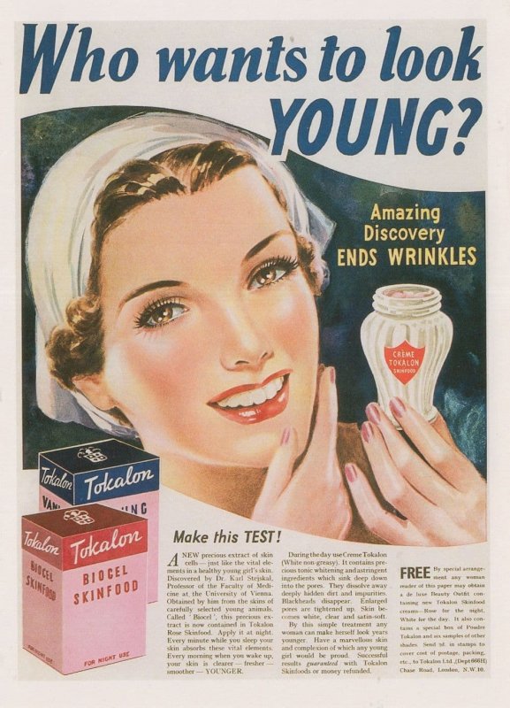 Tokalon Biogel Skinfood Anti Ageing Wrinkle Beauty Cream Advertising ...