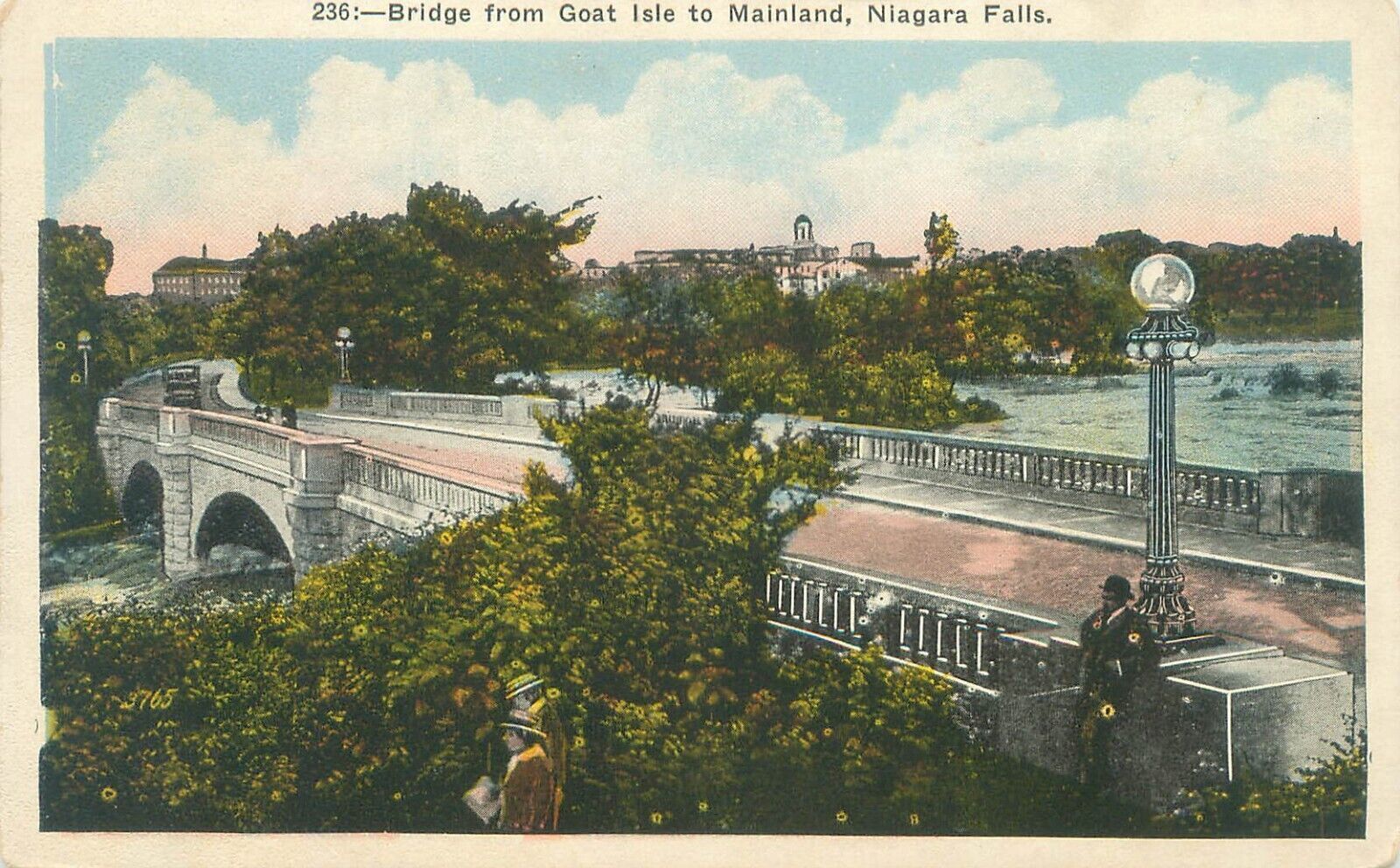 Niagara Falls New York NY Bridge from Goat Isle to Mainland WB Postcard ...