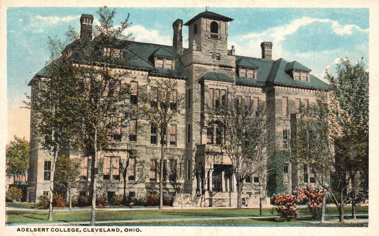 Vintage Postcard 1917 Adelbert College School Building Cleveland Ohio ...
