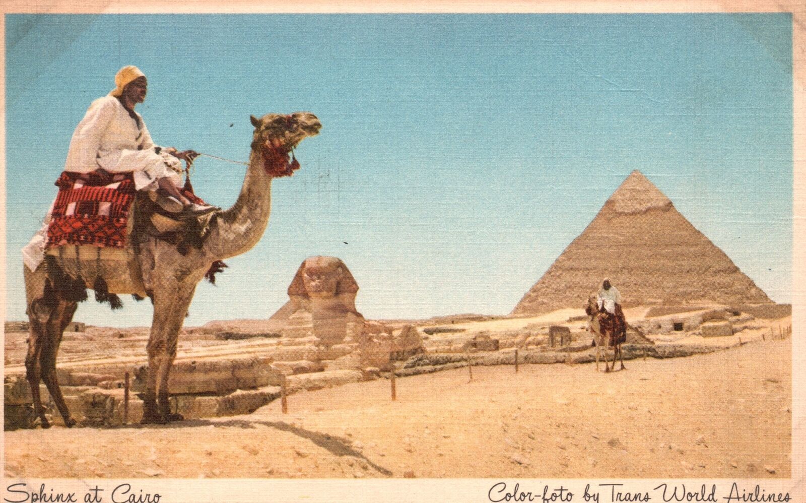 Vintage Postcard Sphinx at Cairo Near the Great Pyramid of Egypt ...