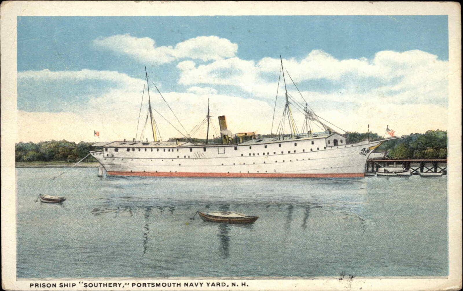 Portsmouth NH Navy Yard Prison Ship SOUTHERY c1920 Used Postcard ...
