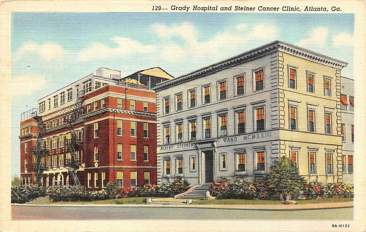 ATLANTA, GA Georgia GRADY HOSPITAL~Steiner Cancer Clinic 1940's Linen ...