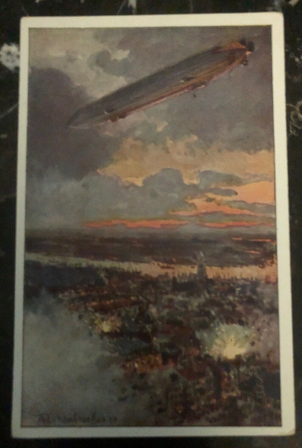 Original Zeppelin In Flight Picture Postcard Mint The German Air Fleet ...