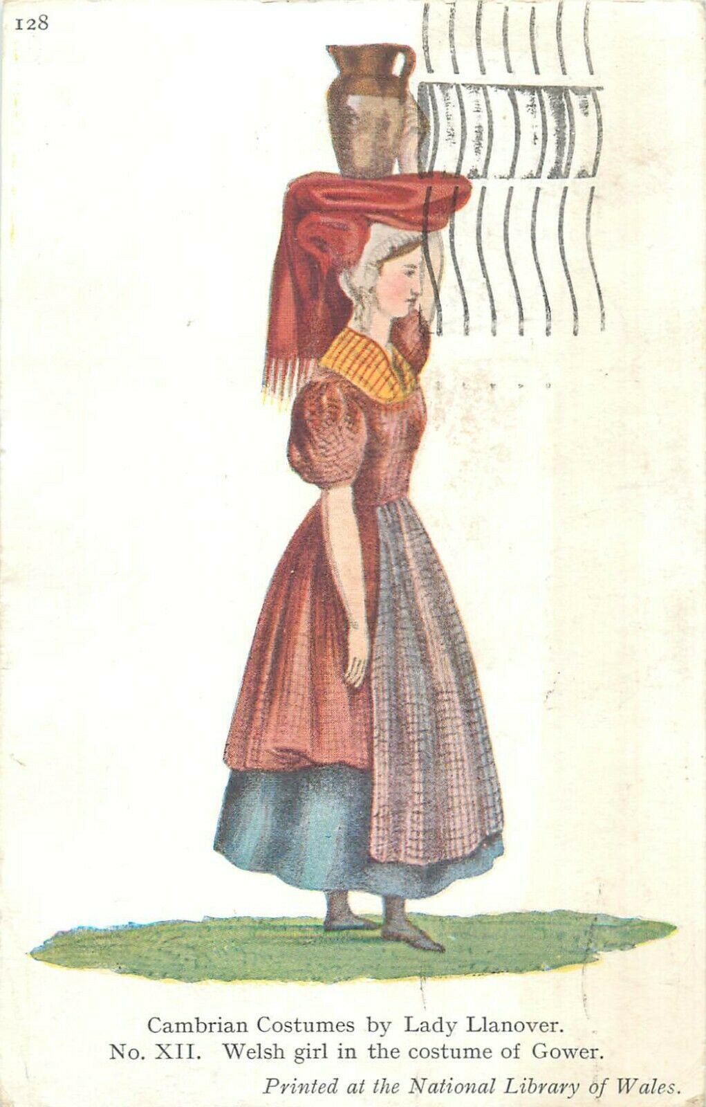 Cambrian costumes by Lady Llanover welsh girl Gower costume postcard ...