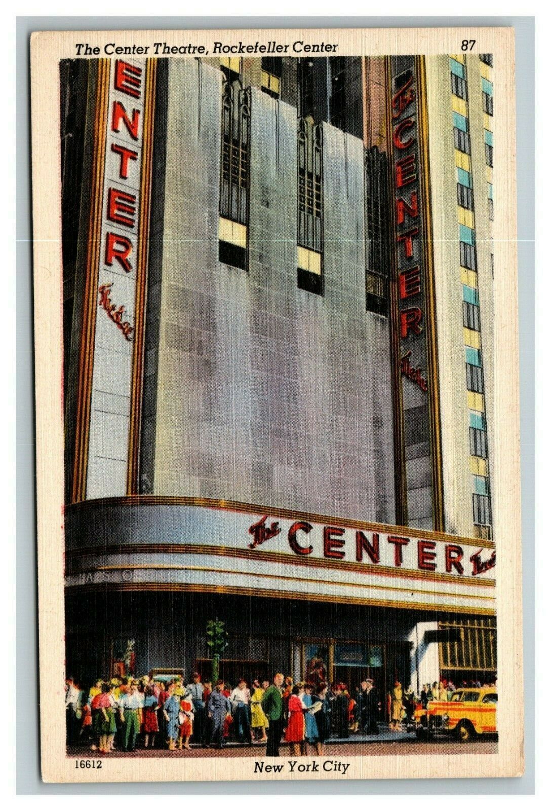 Vintage 1940's Postcard The Center Theatre Rockefeller Center New York ...