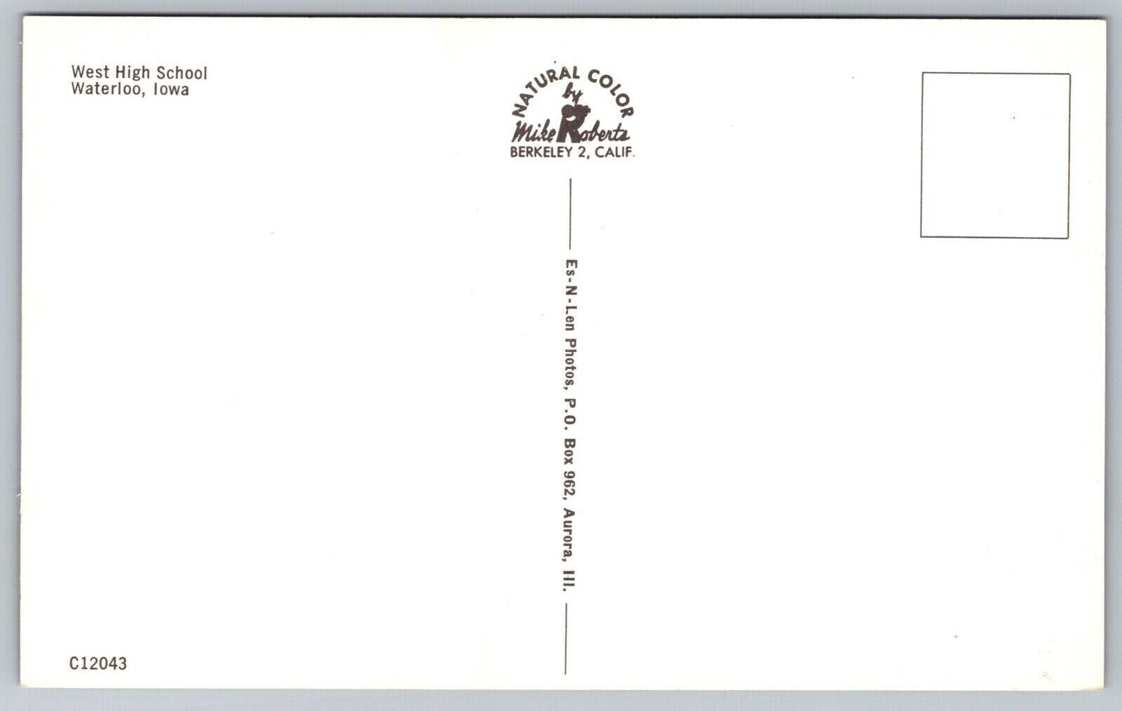 West High School Campus Waterloo Iowa American Flag IA Vintage UNP ...