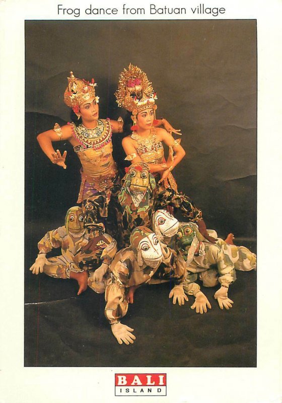 Postcard Asia Indonesia Batuan village Bali frog dance costumes ...