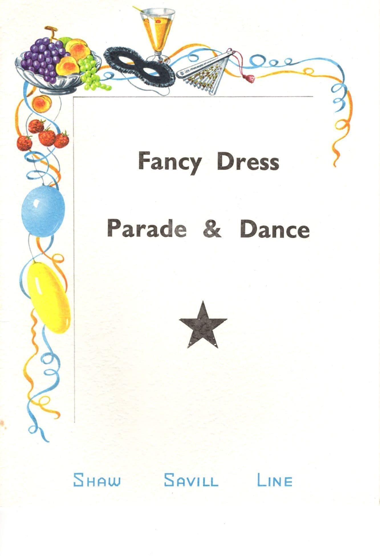 SS Southern Cross Shaw Savill Lane Fancy Dress Ship Menu | Topics ...