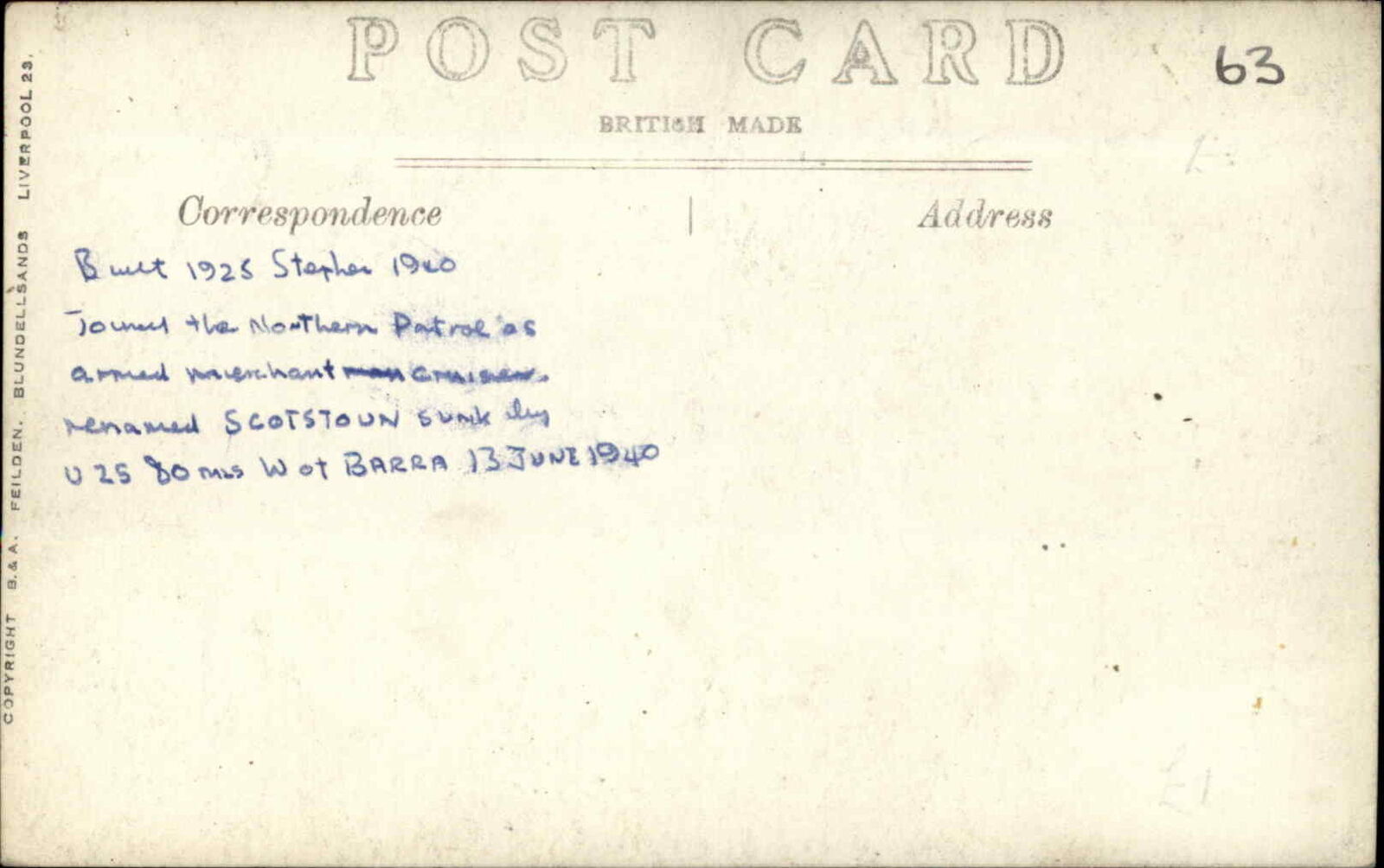 Liverpool England Steamer Steamship A.M.S. Caledonia RPPC Vintage ...