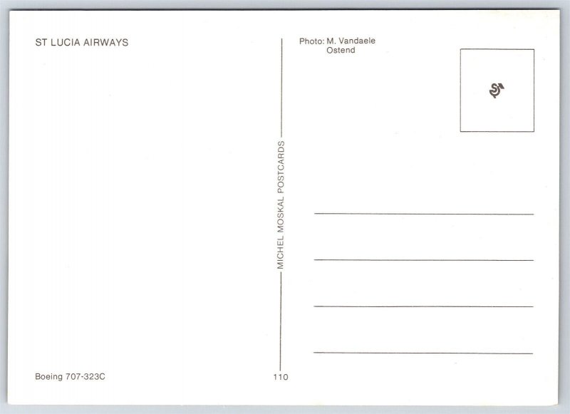 Airplane Airlines Postcard St Lucia Airways Boeing 707-323C CN9 | Latin ...
