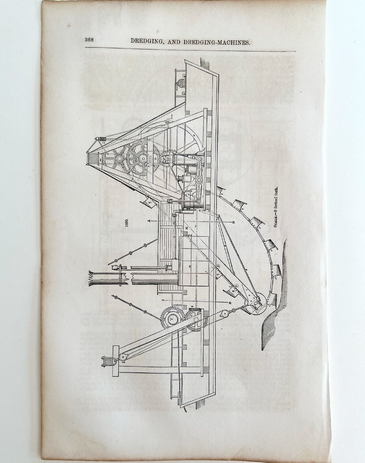 Dredging Machine Woodcut 1852 Victorian Industrial Print Engines ...