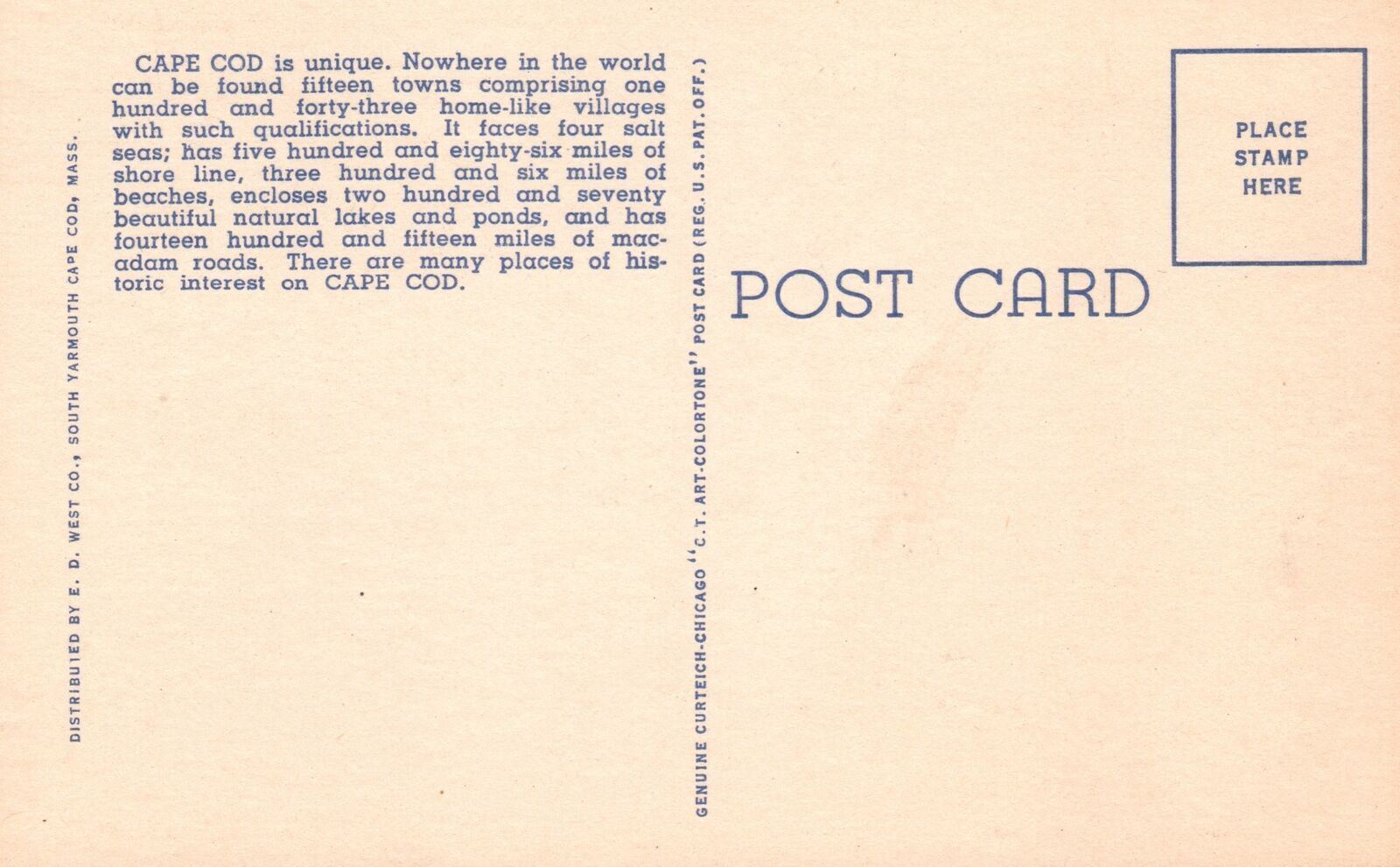 Vintage Postcard Poem By Bernice Hall Legg Beautiful Cape Cod ...