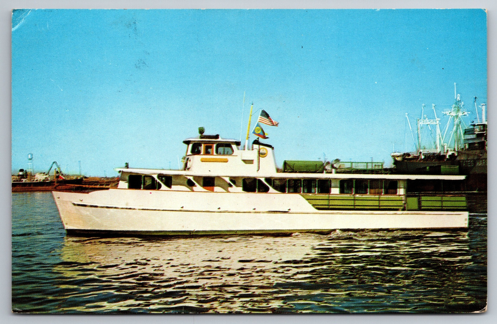 Sightseeing Boat MV Sam Houston Houston TX C1950s Postcard AA24 ...