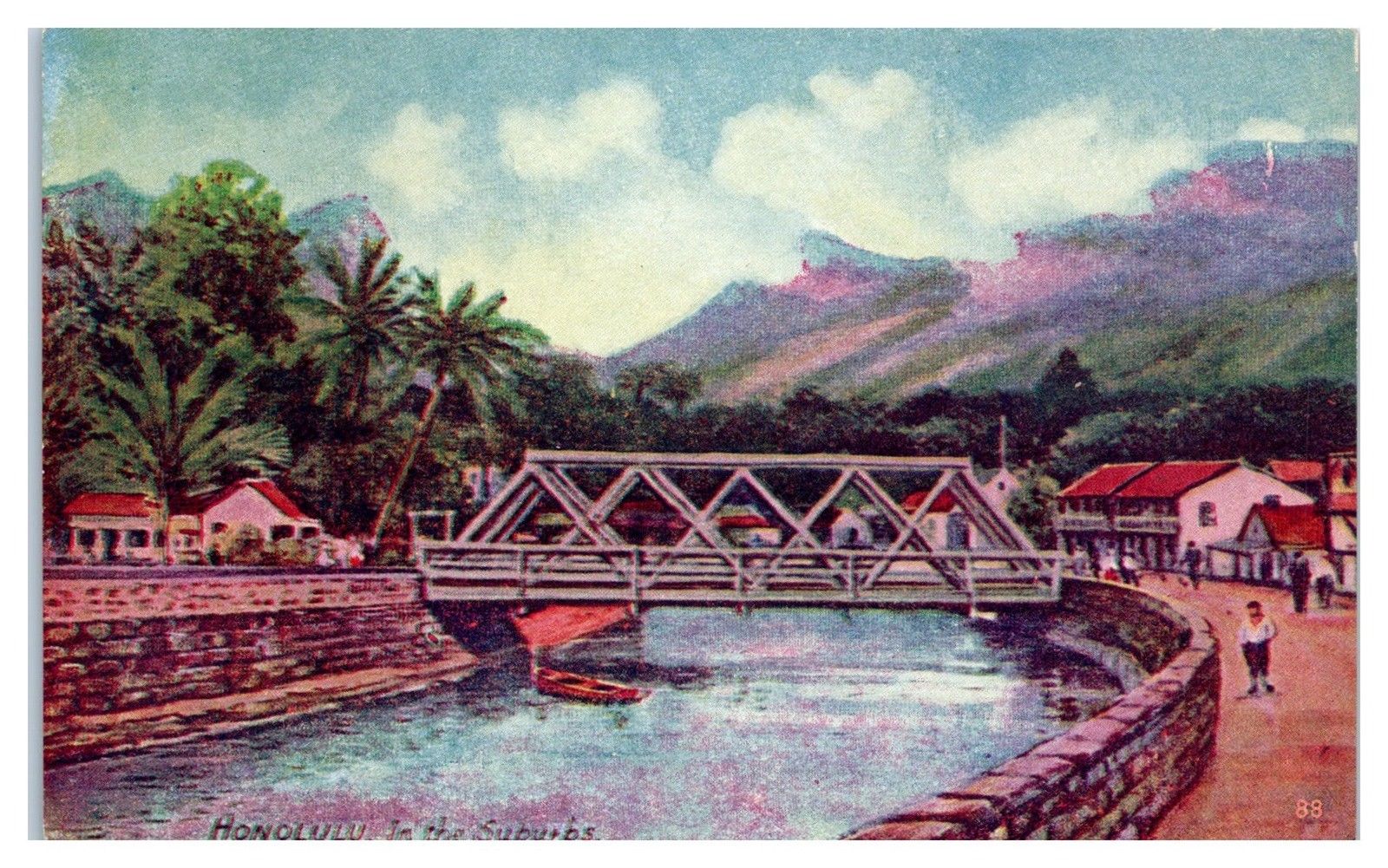 Early 1900s In the Suburbs of Honolulu, US Hawaiian Territory Postcard ...