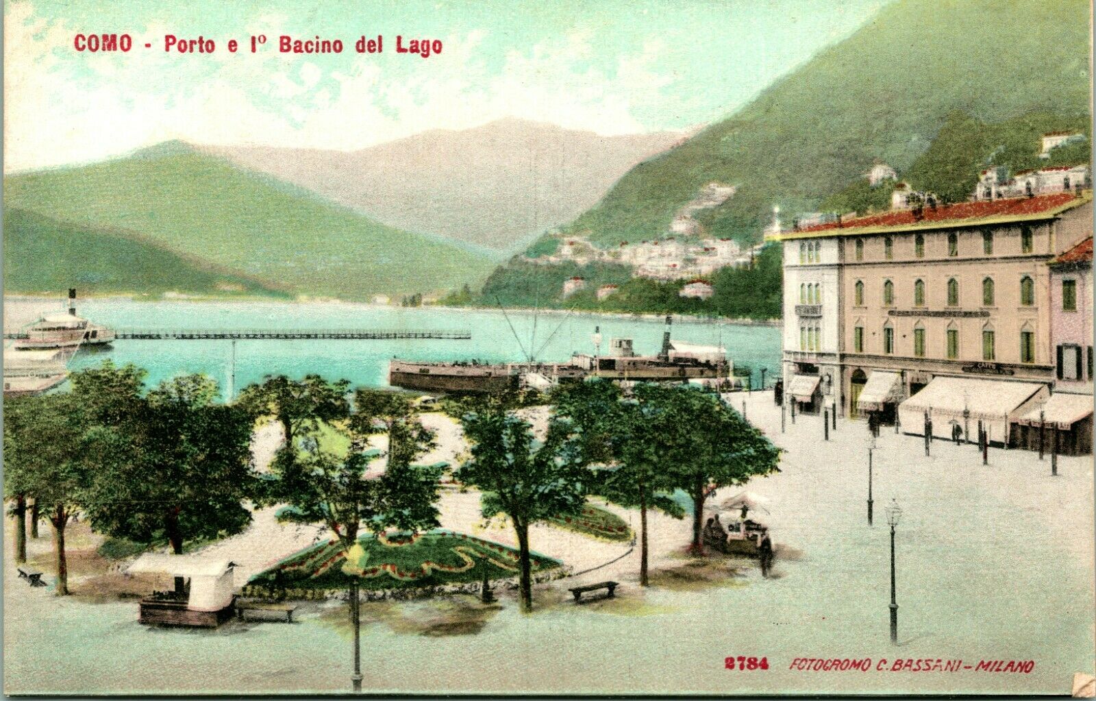 Vtg Postcard Como - Italy - Porto e i Bacino del Lago - C. Bassini ...