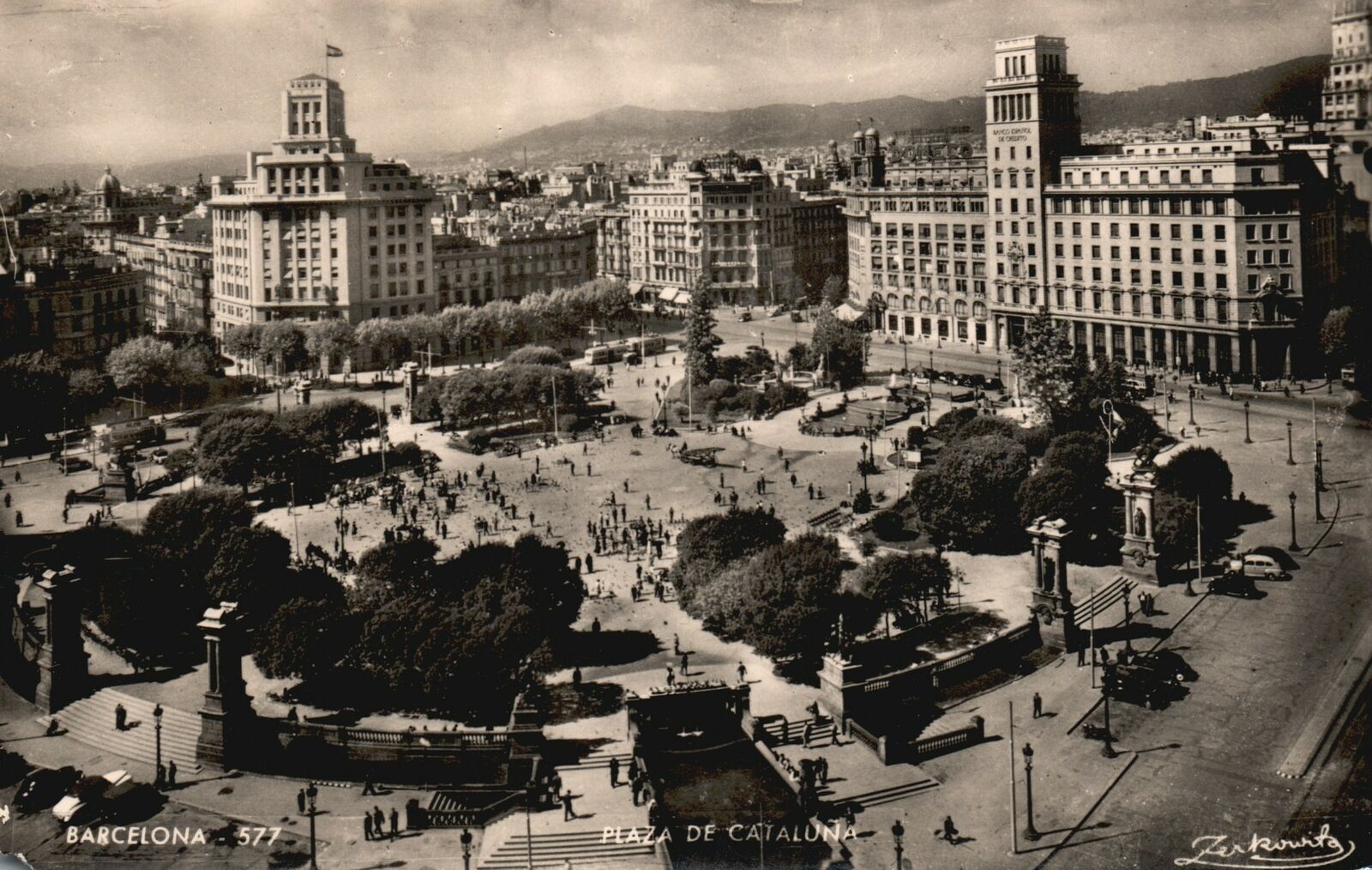 Vintage Postcard Barcelona Plaza De Cataluna | Europe - Spain ...