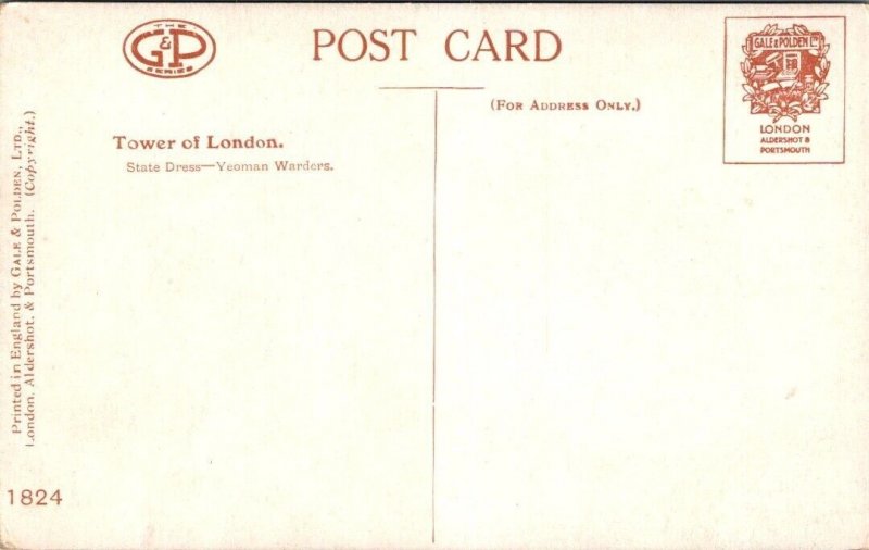 Vintage Patriotic Postcard - Tower of London Guards - London, Britain ...