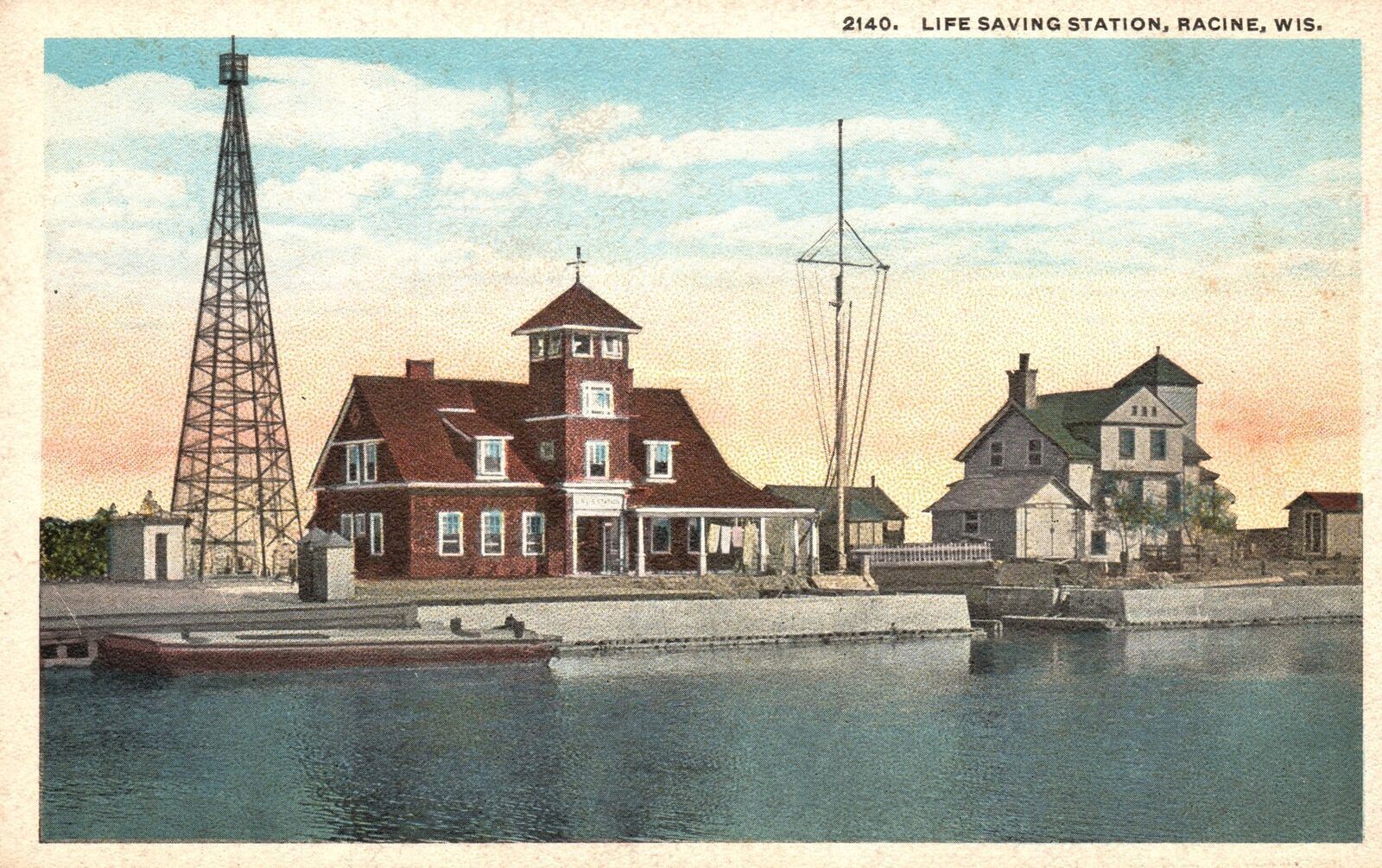 Vintage Postcard Life Saving Station Cathedral Building Racine ...