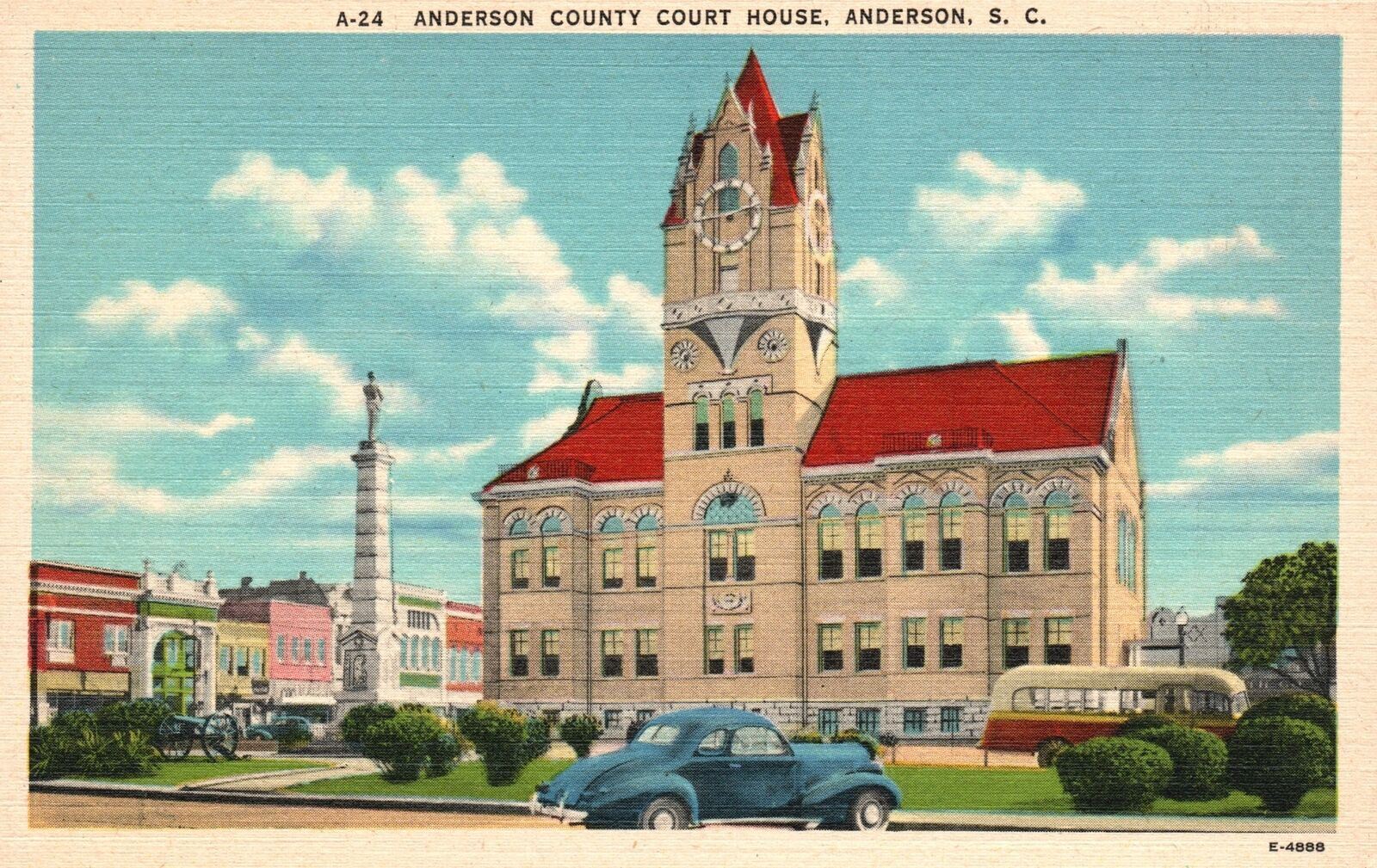 Vintage Postcard Anderson County Courthouse Building Anderson South ...