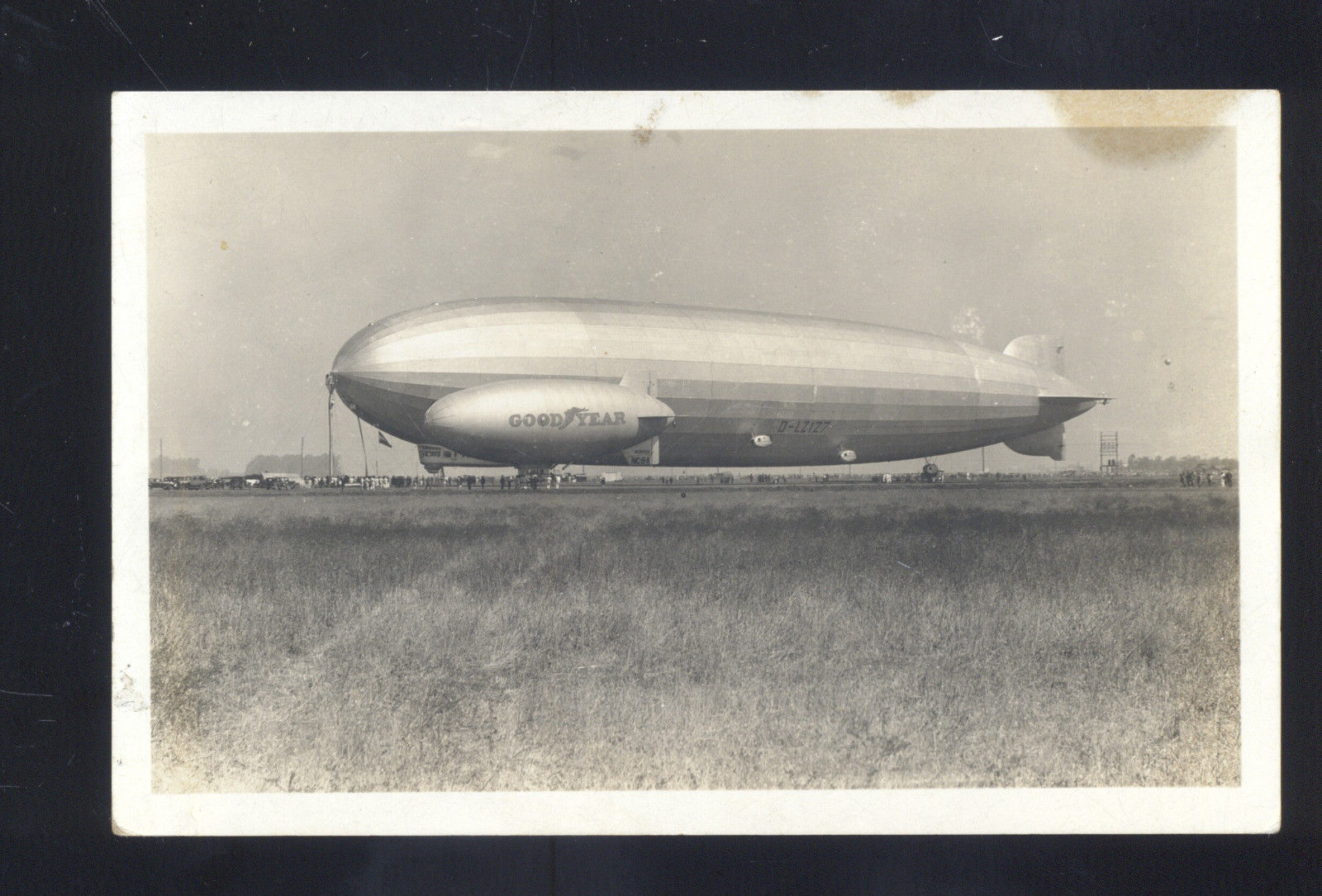 Rppc the Goodyear Blimp Next to U.S. Army Dirigible Aviation Real Photo ...