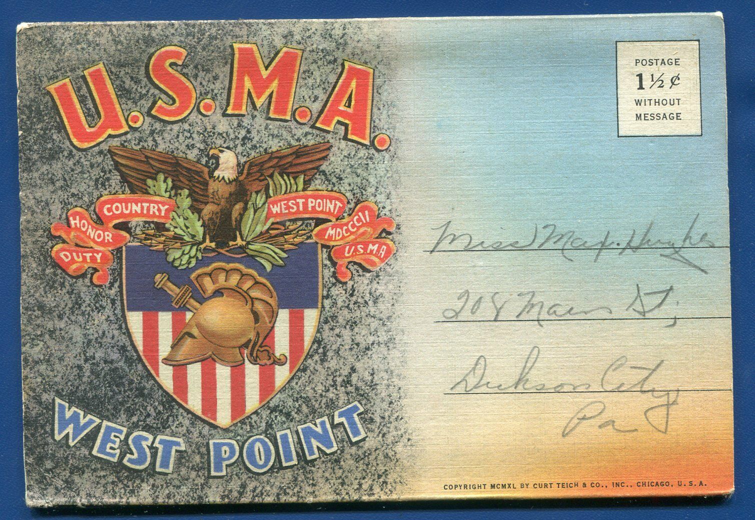 USMA United States Military Academy West Point Vintage Postcard Folder ...