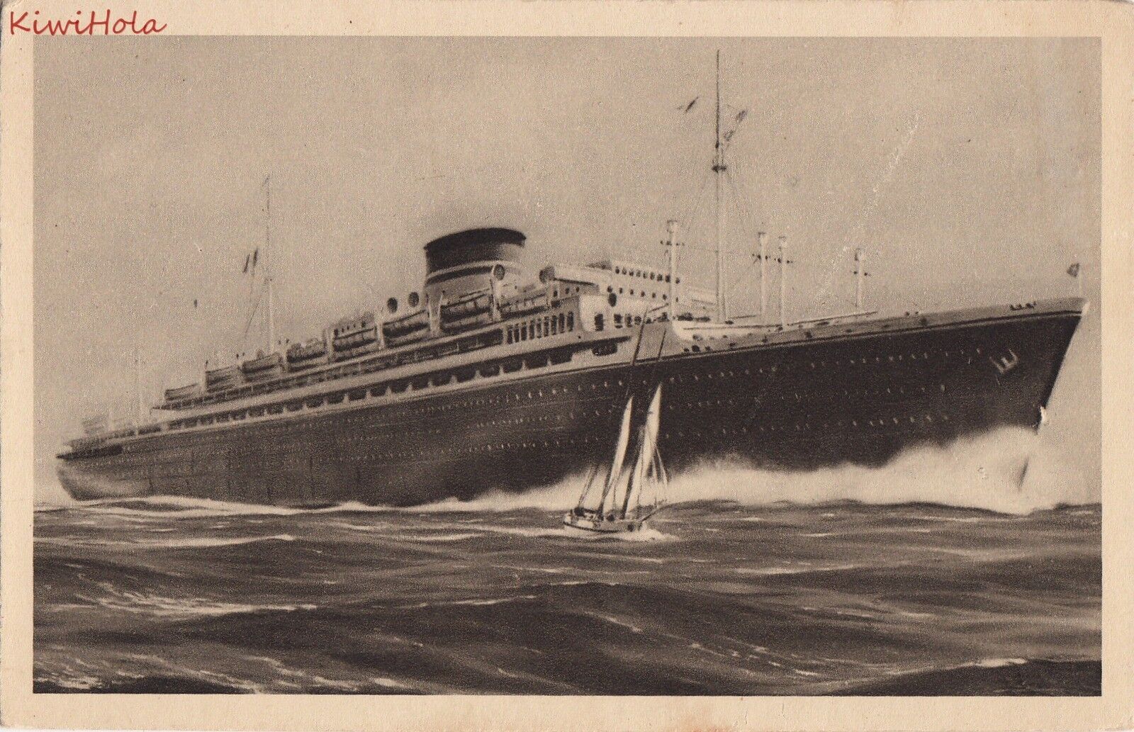 Postcard Ship Cosulich Line Trieste M/N Neptunia Oceania | Europe ...