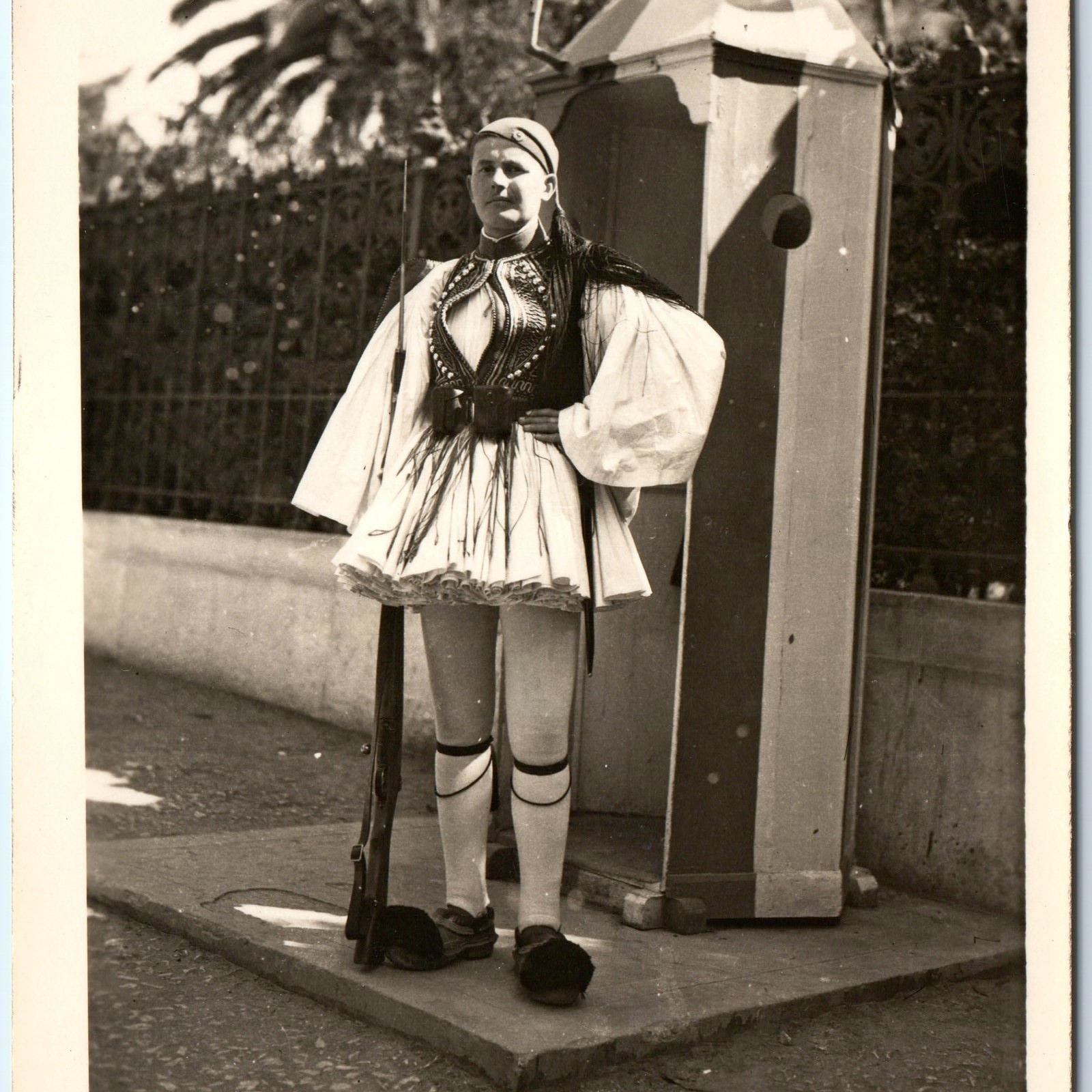 c1920s Athens Greece RPPC Royal Palace Guard Traditional Costume Sentry ...