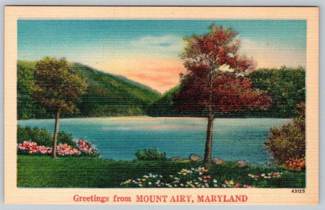 1950-60'S Greetings From MT Mount Airy Maryland MD Vintage Linen ...