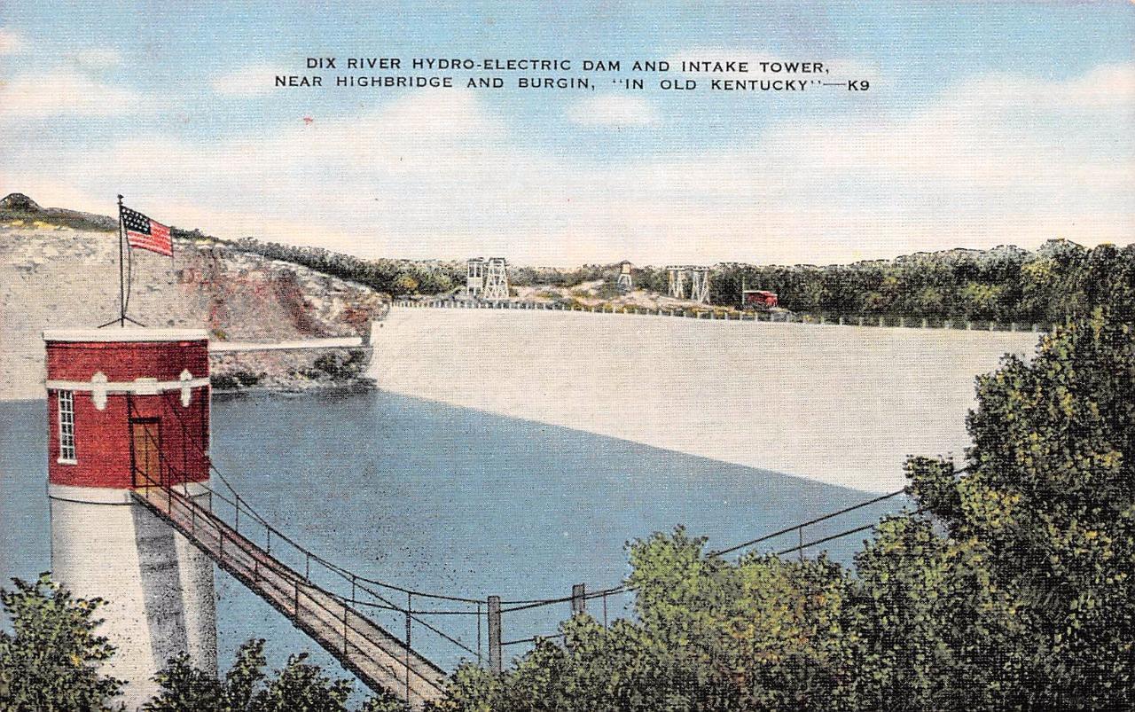KY, Kentucky DIX RIVER HYDRO-ELECTRIC DAM Highbridge-Burgin c1940's ...