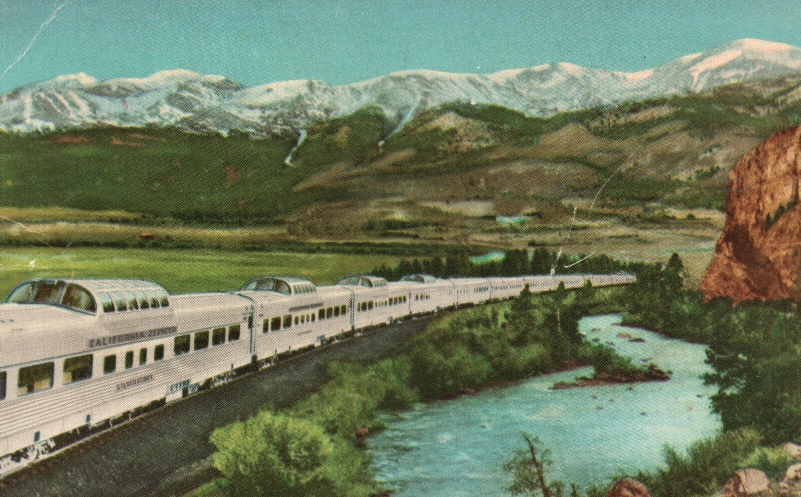 Vintage Postcard The Diesel-Powered Stainless Steel California Zephyr ...