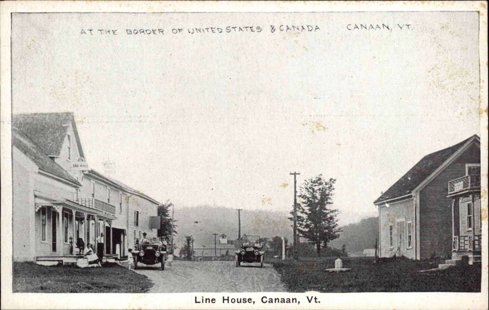 Canaan Vermont VT Line House Car US & Canada Border c1900s-20s Postcard ...