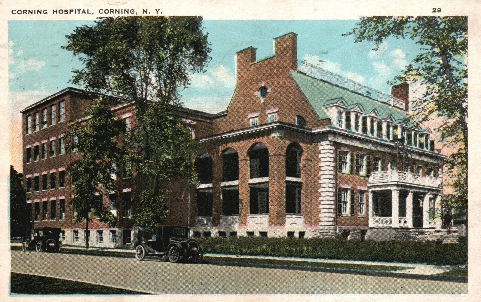 Vintage Postcard 1930 Corning Hospital Corning New York Tichnor Quality ...