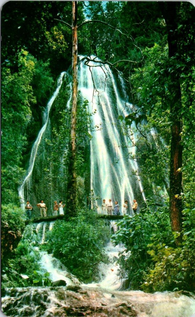 Monterrey, NL Mexico HORSE TAIL CASCADE Waterfall~People On Bridge ...