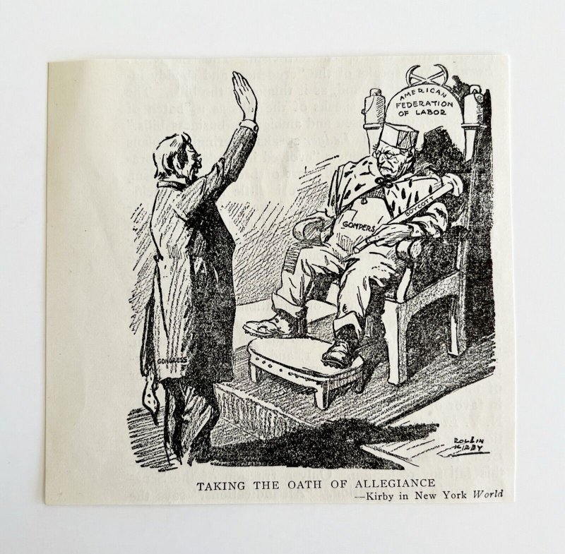 1914 Oath of Allegiance R Kirby Political Cartoon WW1 Labor Union ...