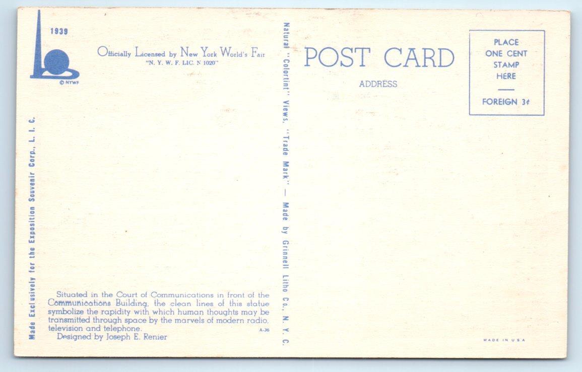 NEW YORK WORLD'S FAIR ~ Statues "SPEED" "RIDERS of the ELEMENT" 1939 ...