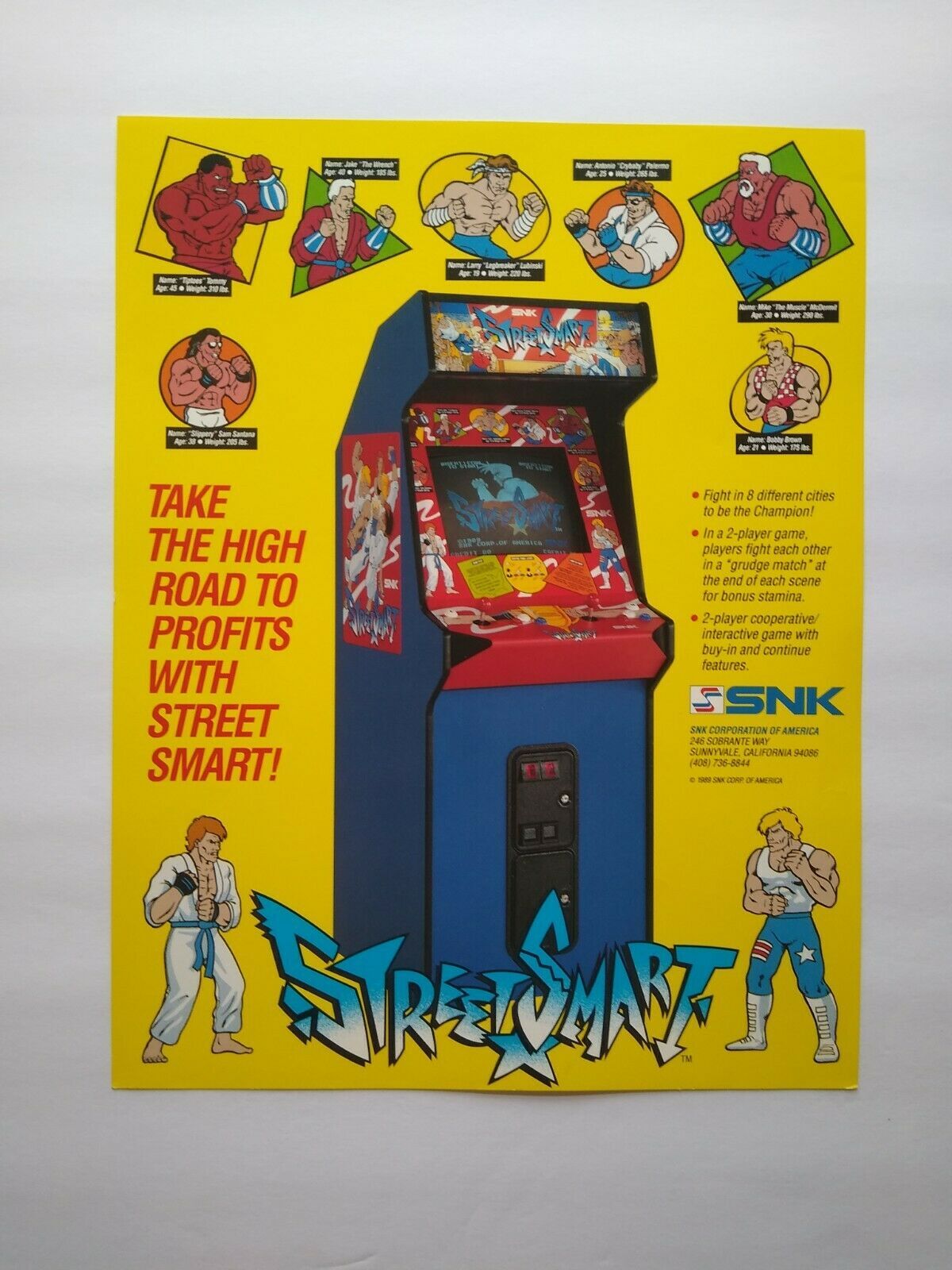 SNK Street Smart Arcade FLYER Original Retro Video Game Paper Art Print ...