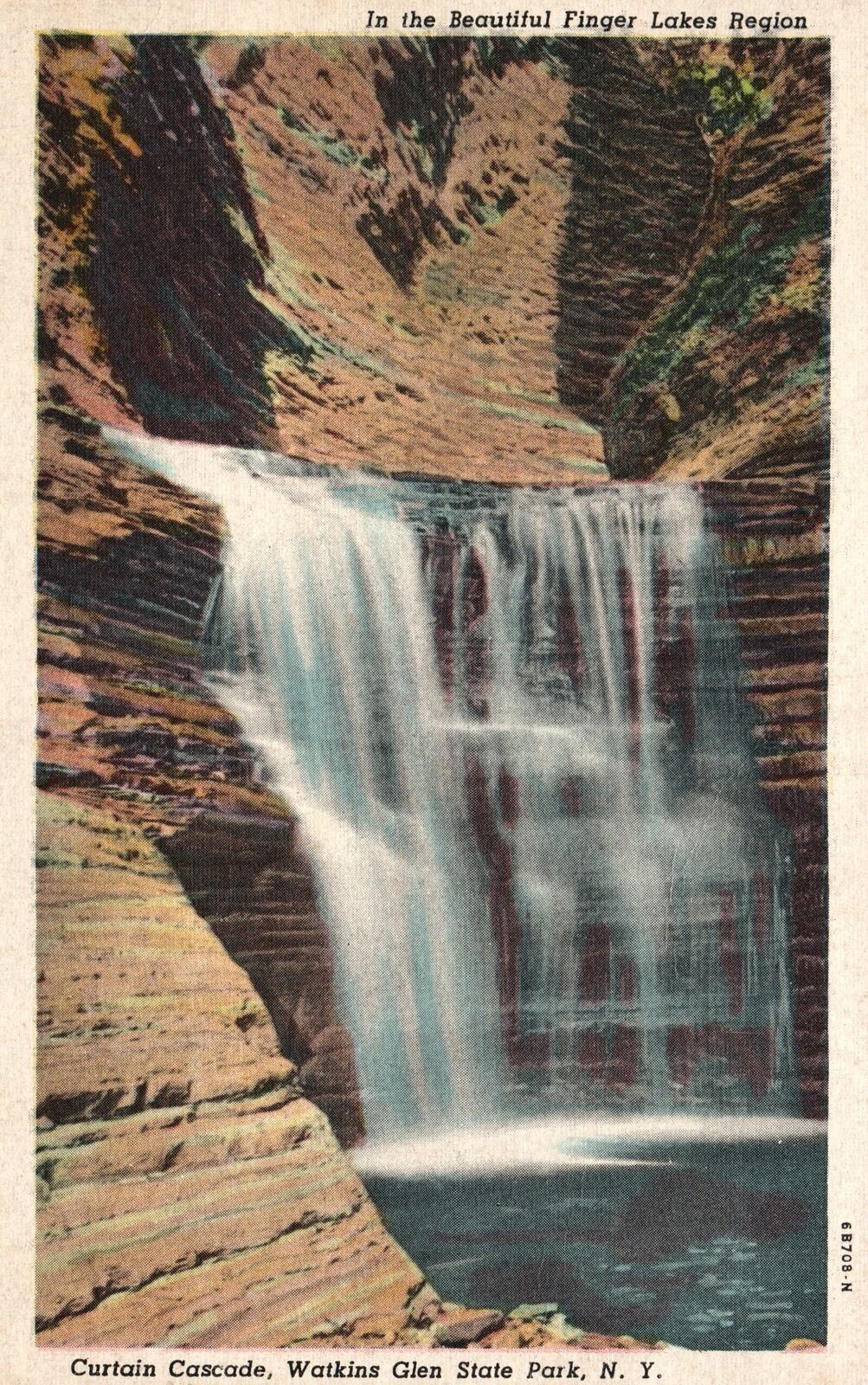 Vintage Postcard 1949 Beautiful Finger Lakes Region Curtain Cascade New ...