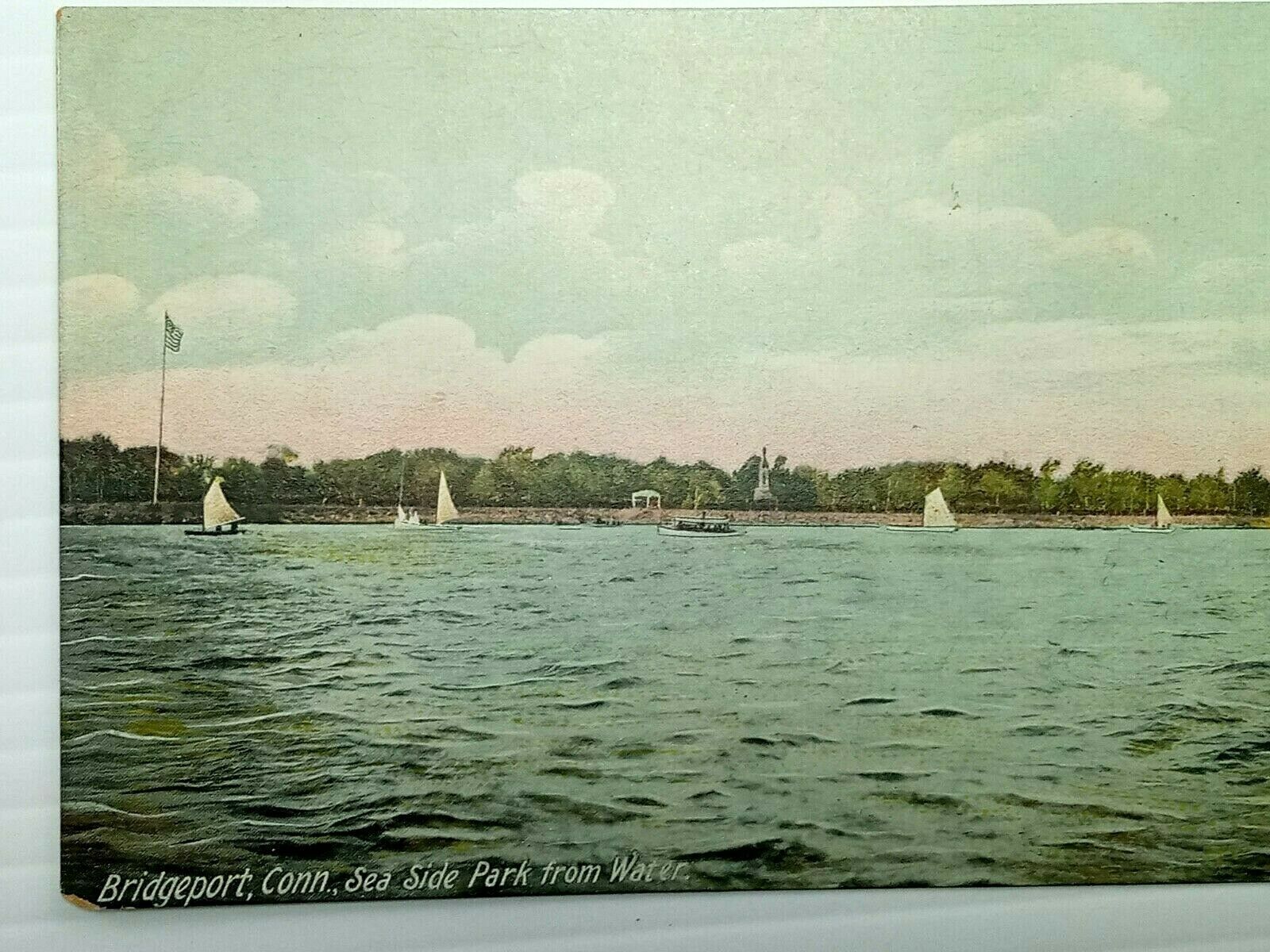 Vintage Postcard 1910's Sea Side Park from Water Bridgeport CT ...