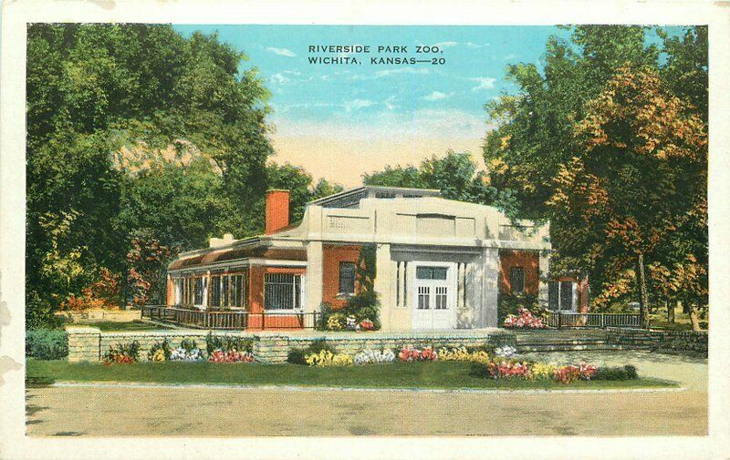 1920s Riverside Park Zoo Wichita Kansas #20 Kropp Postcard 20-11327 ...