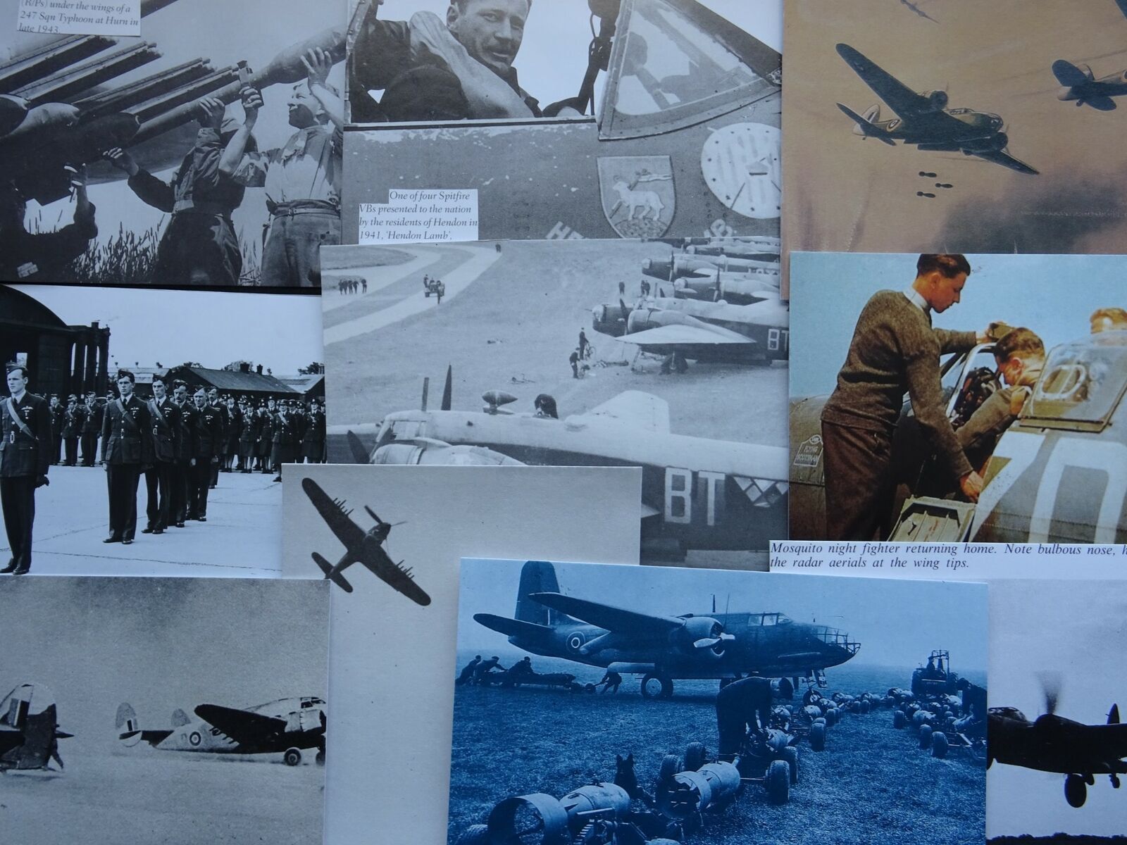 Lot 7 WW2 Allied Forces RAF Parade Db-7 Spitfire Mosquito X 10 Repro ...